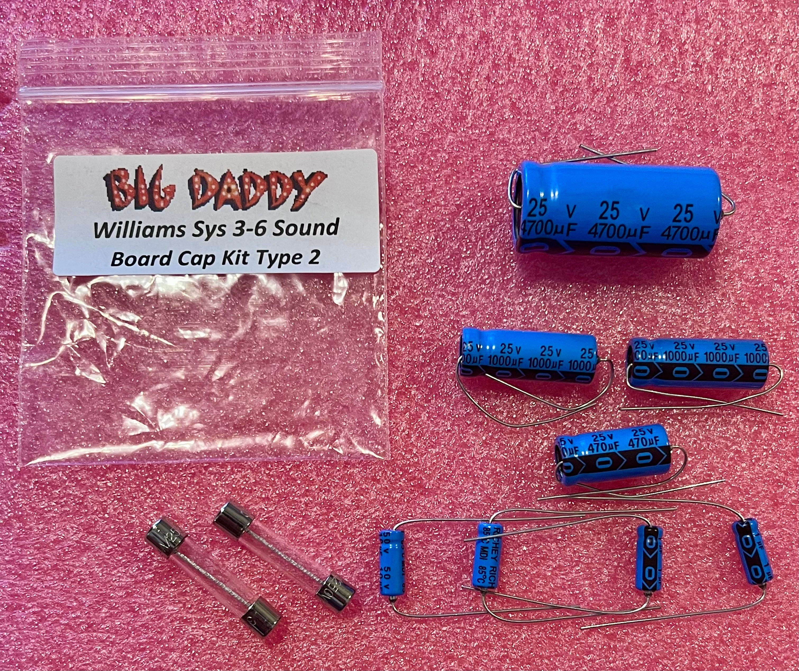 Williams System 3-6 Sound Board (Type 2) Capacitor Kit – Pinballs Plus